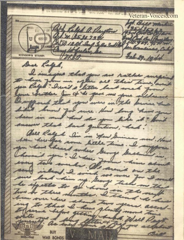 World War II: Victory Mail (V-Mail) ⋆ Veteran Voices Military Research ...